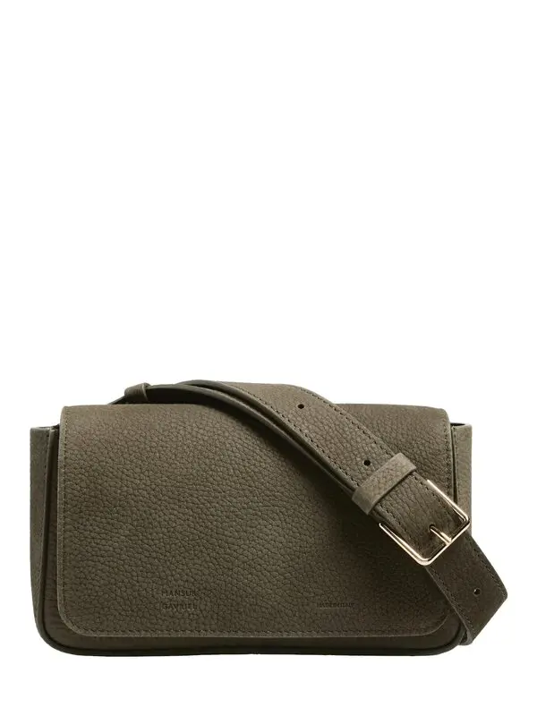 MANSUR GAVRIEL Box Sling Leather Crossbody Bag - Algae