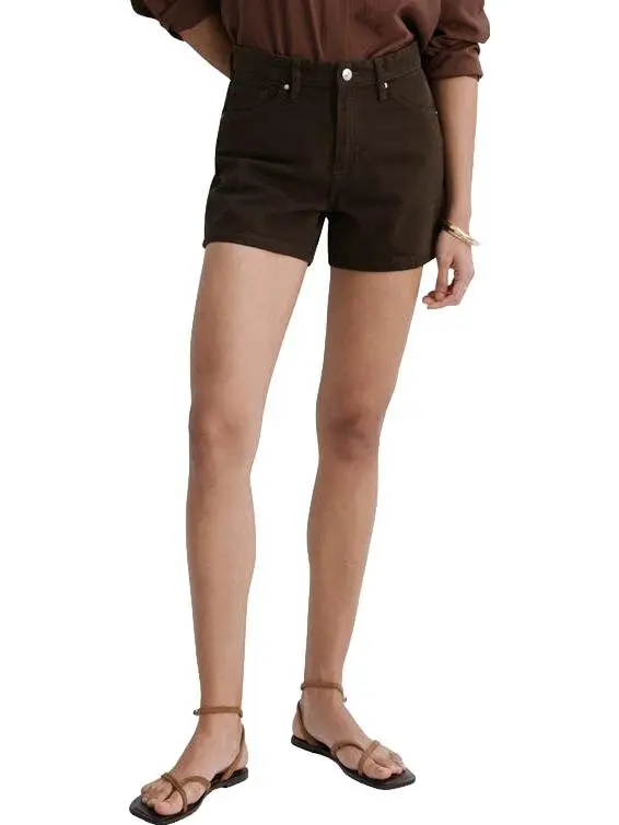 Mango Denim Straight-leg Shorts - Chocolate