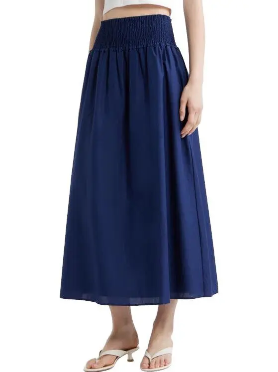 Hill House Home The Delphine Nap® Midi Skirt - Navy