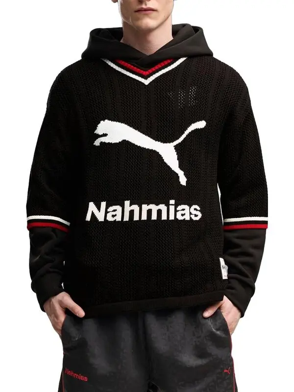 PUMA X Nahmias Oversize Knit Soccer Jersey - Puma Black