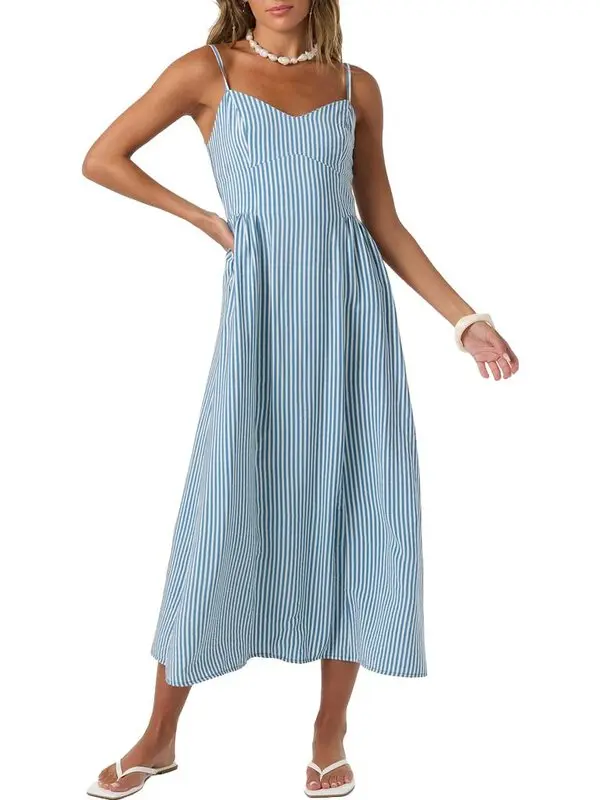 O'Neill Linen Stripe Sundress - Tofu