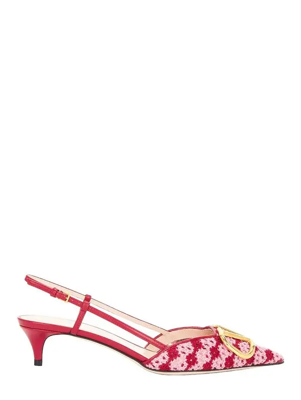 Valentino Garavani Vlogo Signature Slingback - Bright Red Candy Rose & Bright Red
