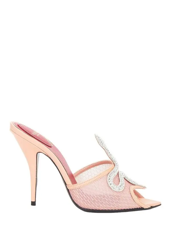 Valentino Garavani Vg Coeur Vipere 105 Mule - Light Phard, Light Phard, & Crystal