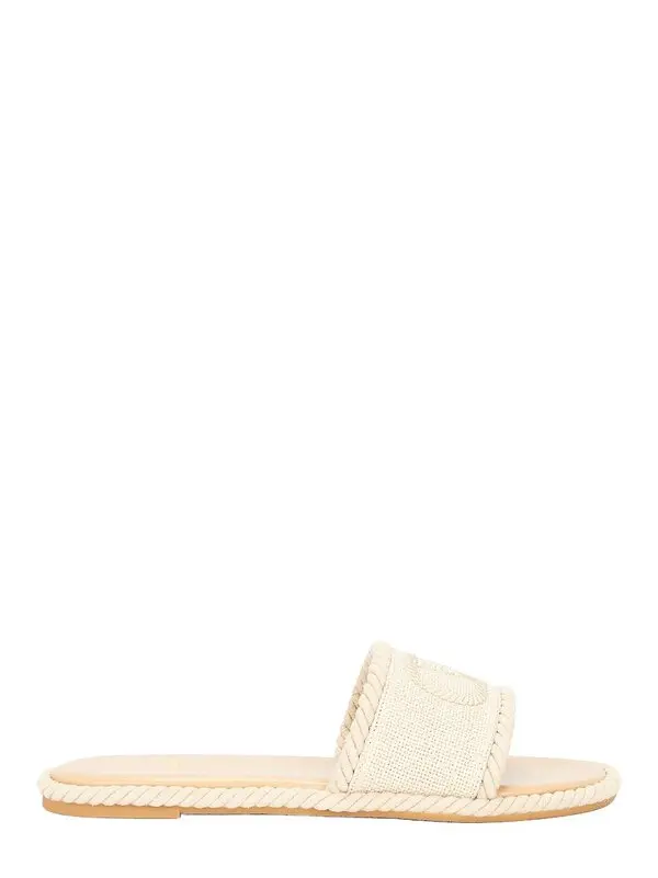 Valentino Garavani Vlogo Torchon Slides - Ecru