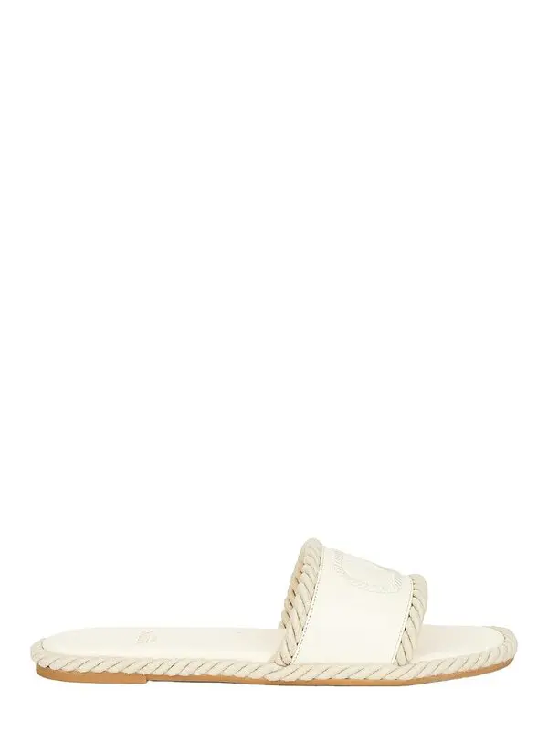 Valentino Garavani V Logo Torchon Slide Espadrilles - Ivory