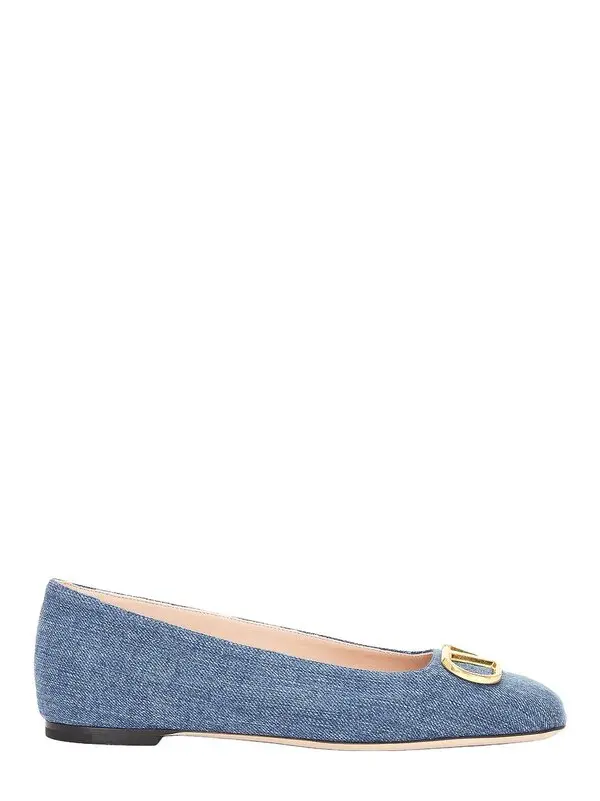 Valentino Garavani Vlogo Signature Ballet Flat - Denim
