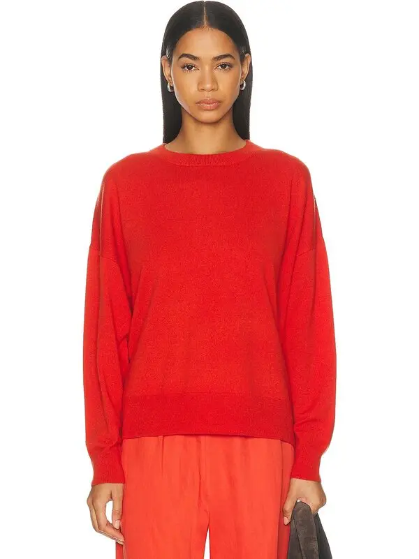 Jenni Kayne Cashmere Marina Crewneck Sweater - Tomato