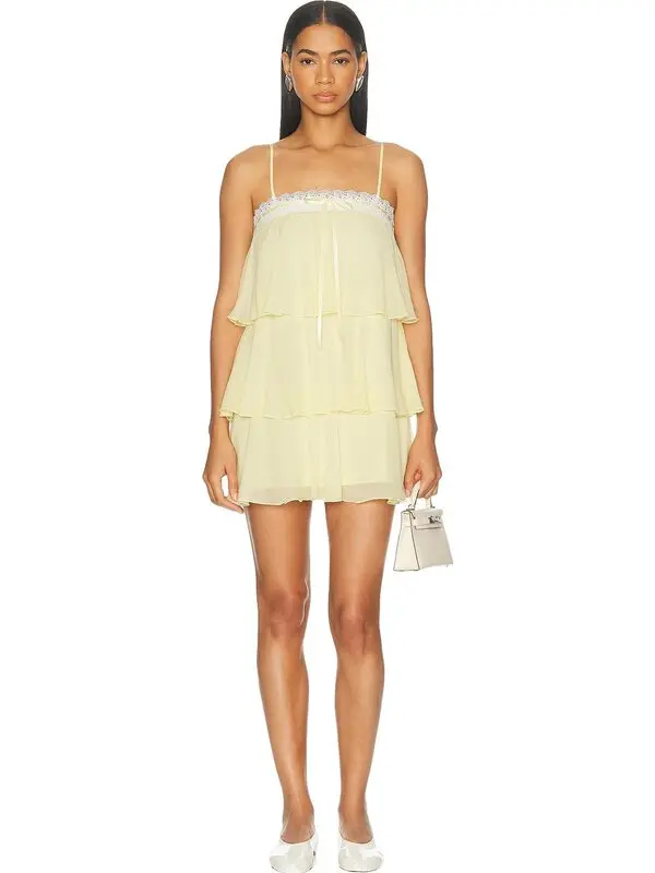 LoveShackFancy Cedra Dress - Butter Lemon