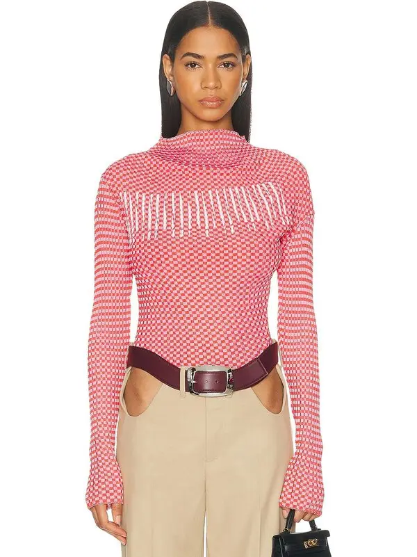 JEAN PAUL GAULTIER Turtleneck Sweater - White & Red