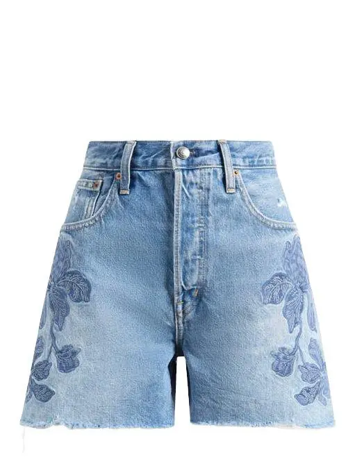 Madewell Mid-length Relaxed Denim Shorts - Worn Mid Indigo