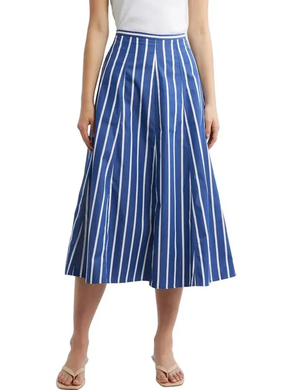 Madewell A-line Poplin Midi Skirt - Cool Navy