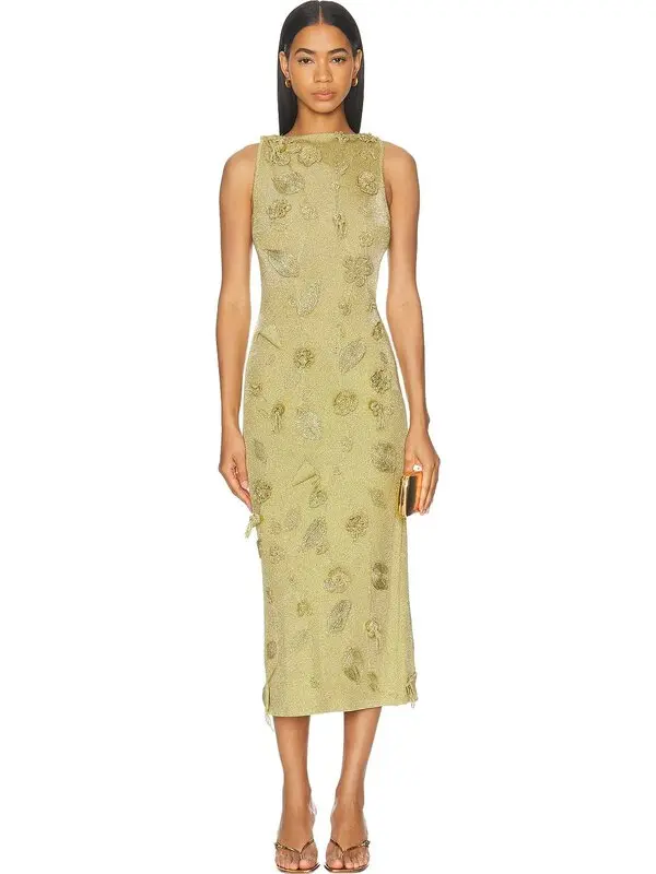 Cult Gaia Kivu Metallic Dress - Gold