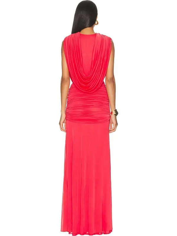 Christopher Esber Ripple Drape Gown - Watermelon
