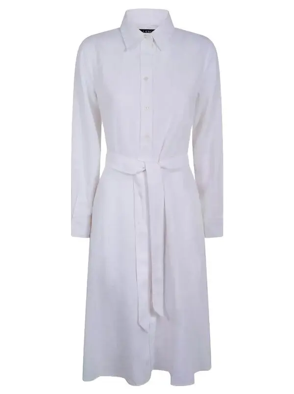 Ralph Lauren Belted Button-up Shirt Dress - White