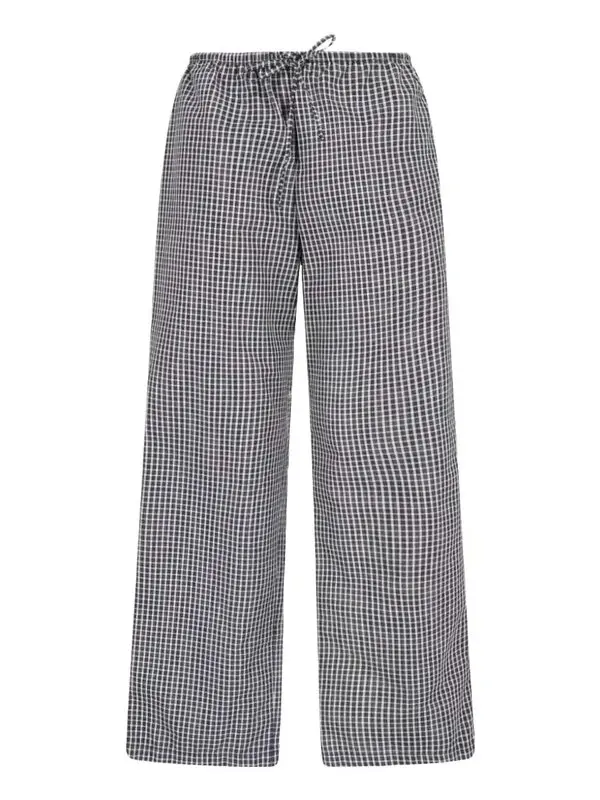 DUNST Check-pattern Trousers - Blue