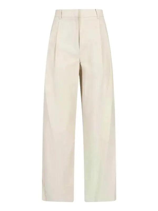 DUNST Pleated Wide-leg Trousers - Neutrals