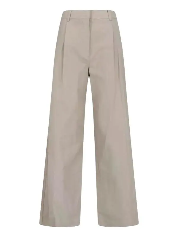 DUNST Pleated Wide-leg Trousers - Neutrals