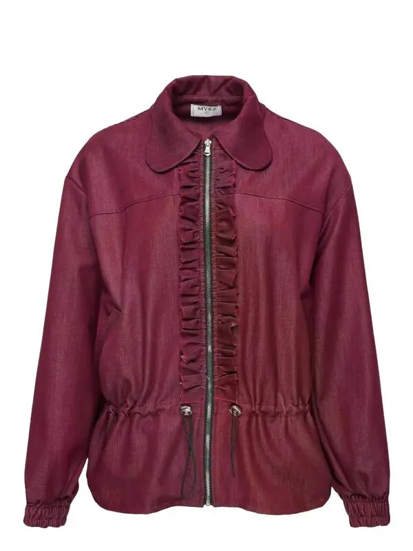 KENZIE KLAMBIE Ruffle-trimmed Jacket - Red