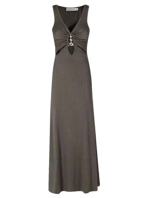 Christopher Esber Cut-out Crystal-embellished Maxi Dress - Brown
