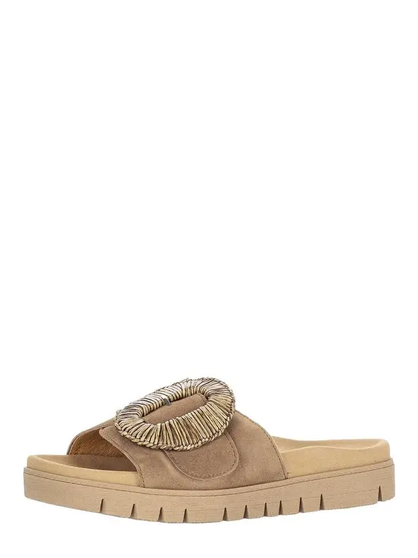 Gabor Lug Sole Slide Sandal - Peanut