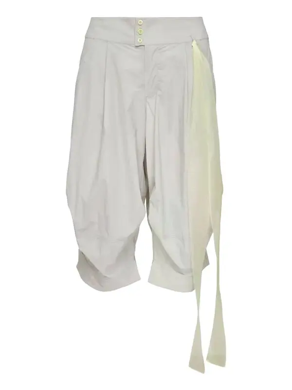 SULTRY VIRGIN Button Fastening Capri Shorts - Grey