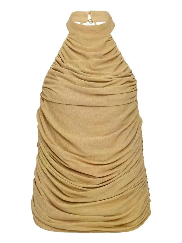 KENZIE KLAMBIE Draped Halter-neck Top - Neutrals