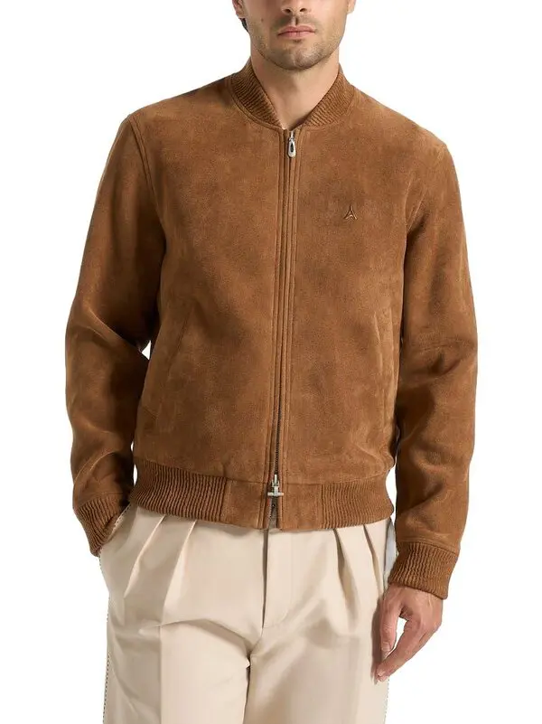 Manière De Voir Arsene Suede Bomber Jacket - Fawn