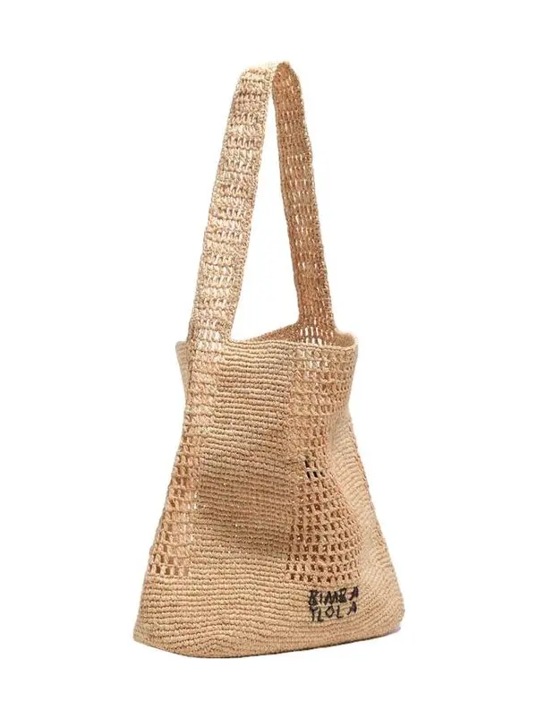 Bimba Y Lola Raffia Woven Shoulder Bag - Natural