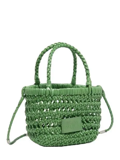Bimba Y Lola Plaited Mini Leather Bag - Emerald