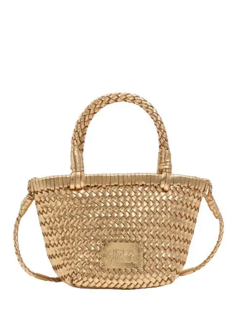 Bimba Y Lola Plaited Mini Leather Bag - Gold