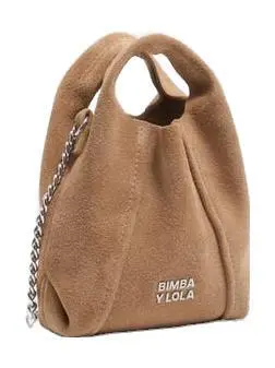 Bimba Y Lola Leather Micro Chain Bag - Natural