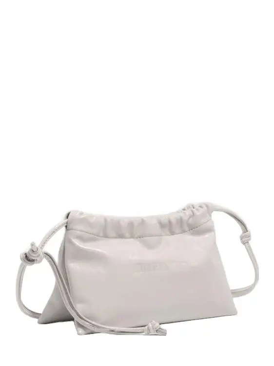 Bimba Y Lola Leather Mini Drawstring Bag - Ivory