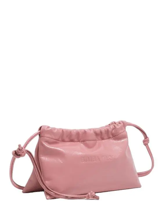 Bimba Y Lola Leather Mini Drawstring Bag - Pink