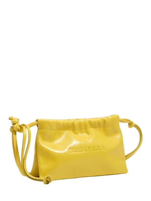 Bimba Y Lola Leather Mini Drawstring Bag - Yellow
