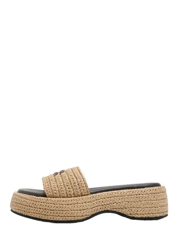 Bimba Y Lola Raffia Platform Sandals - Natural