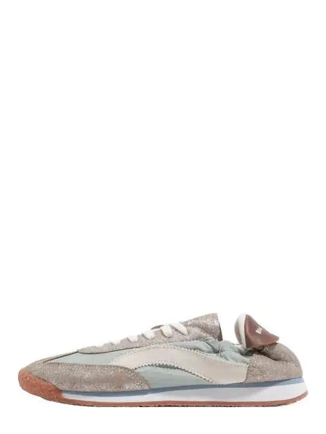 Bimba Y Lola Suede And Nylon Elastic Sneakers - Silver