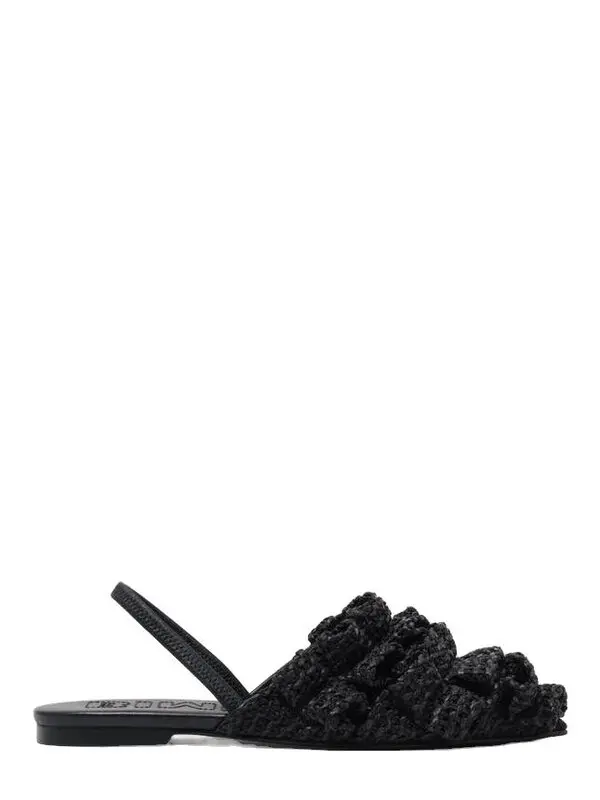 Bimba Y Lola Raffia Slingback Ballerina Flats - Black