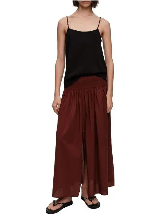 Bimba Y Lola Flared Cotton Midi Skirt - Brown