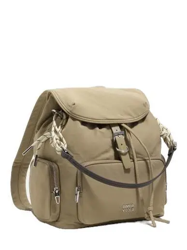 Bimba Y Lola Nylon Multi-pocket Backpack - Light Khaki