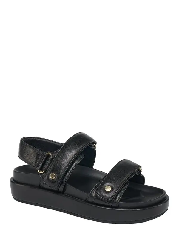 J/SLIDES NYC Bay Leather Slingback Sandal - Black