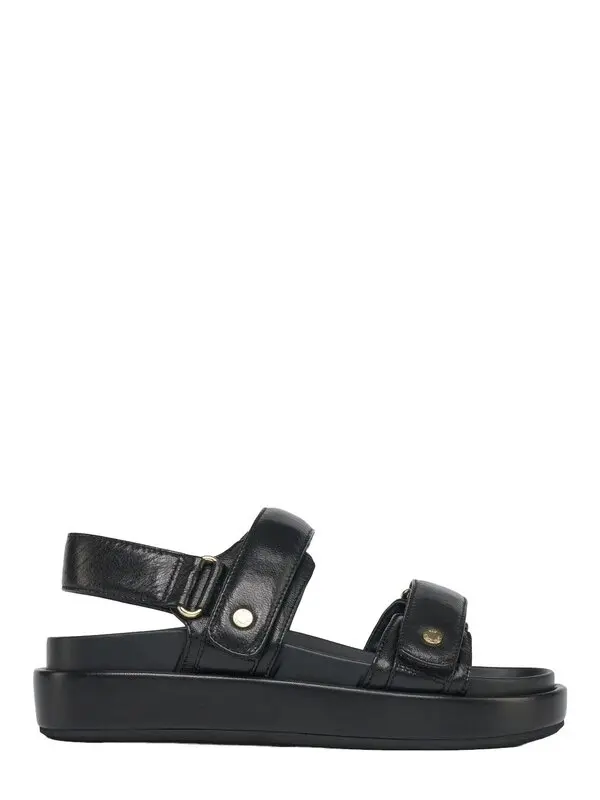 J/SLIDES NYC Bay Leather Slingback Sandal - Black