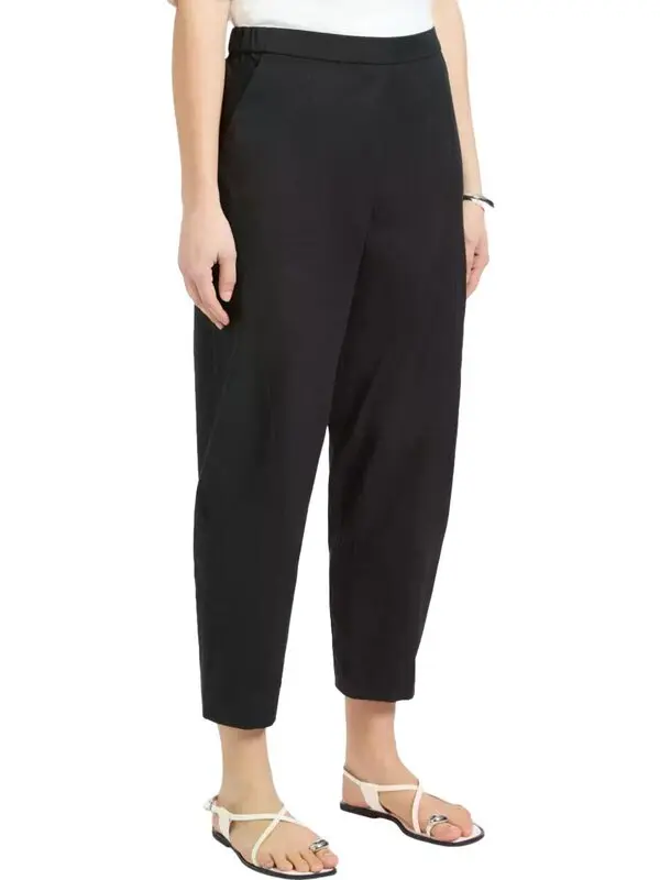 ELENA MIRÒ Tapered Cropped Trousers - Black