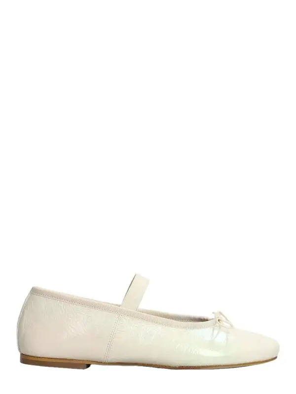 ANNIEL Bow-detail Elasticated-strap Ballet Flats - Neutrals
