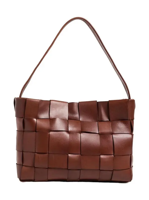 ST. AGNI Woven Mini Tote - Chestnut