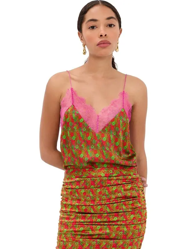 Françoise Layla Silk Top - Floral Red