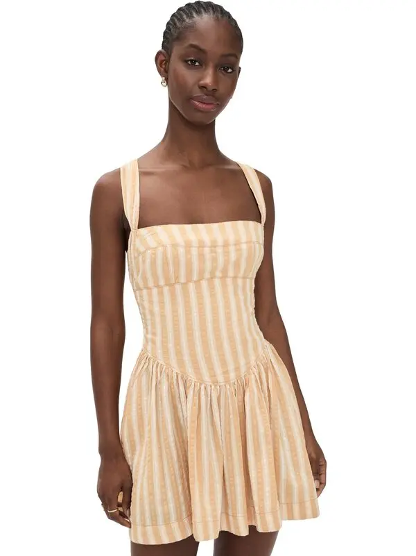 Free People Laurel Mini Dress - Neutral Combo