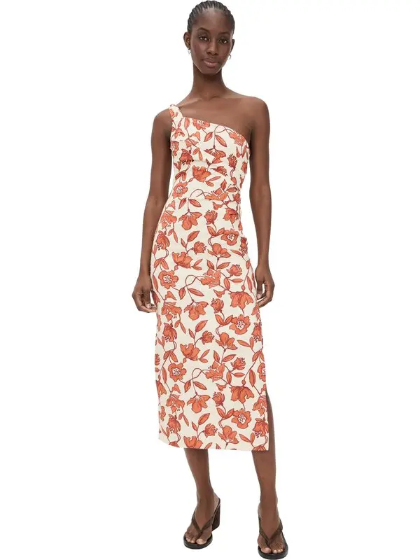 SIR. Chloe Shoulder Midi Dress - Tuileries