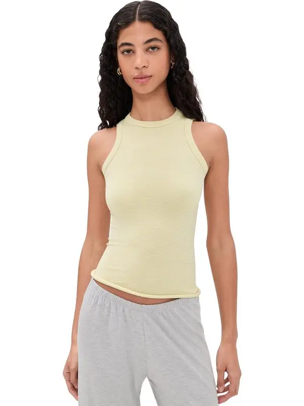 Free People Striped Seamless Tank - Butter Yellow Combo