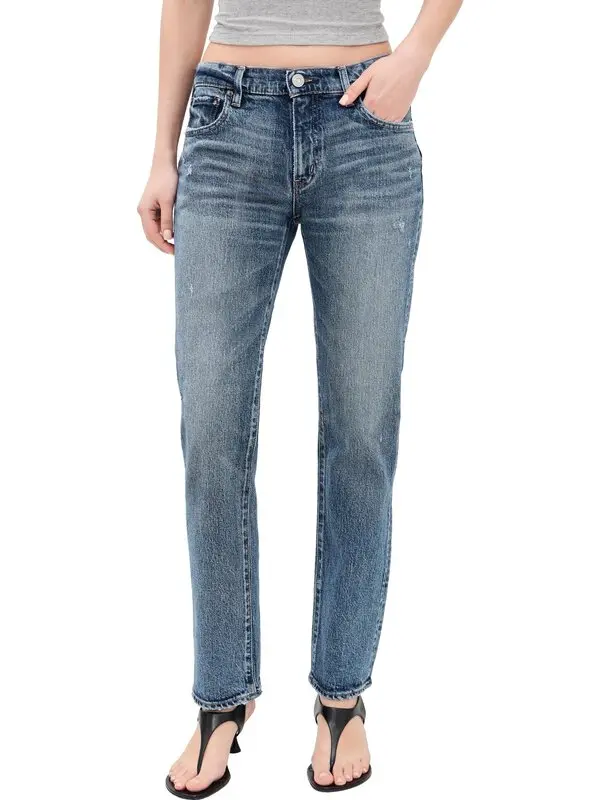 Moussy Vintage Slim Straight Jeans - Blue