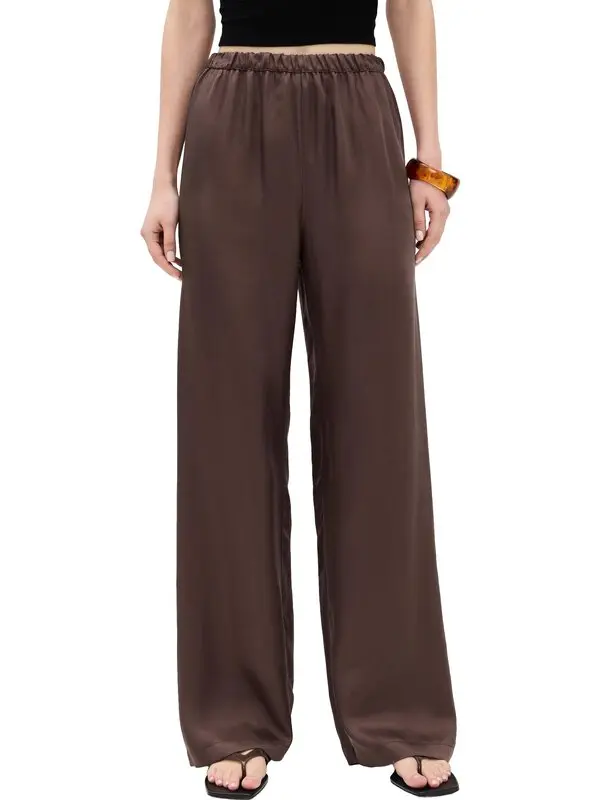 Enza Costa Fluid Twill Pants - Chocolate